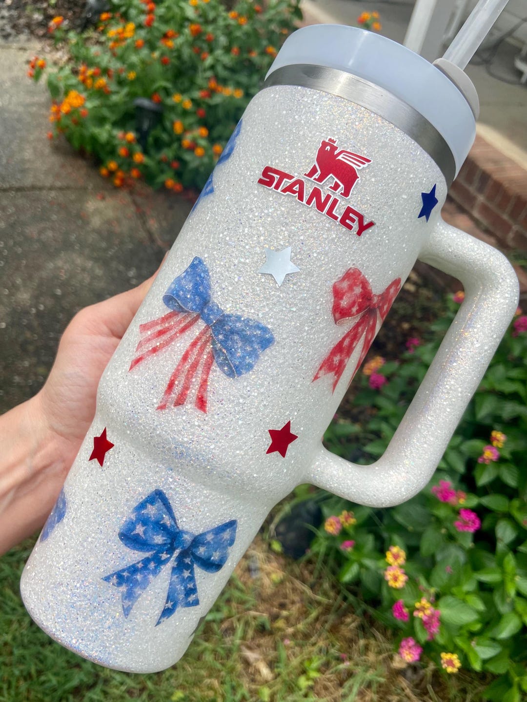 Custom Patriotic Bow Stanley Tumbler- Check Delivery Dates!! - Etsy