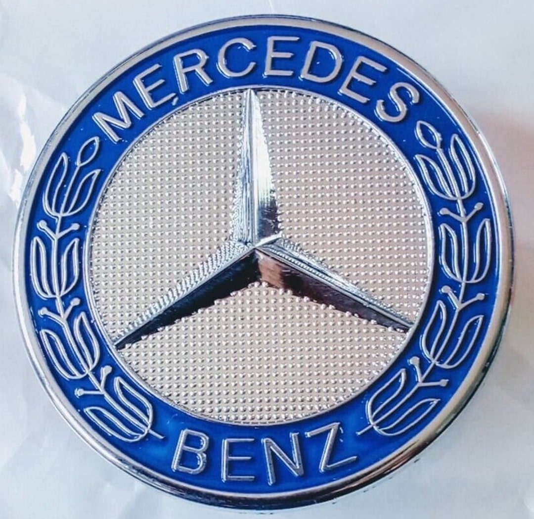 Logo Emblem Bonnet Mercedes Benz BLUE 57mm C E CLK S CLASS Emblem New ...
