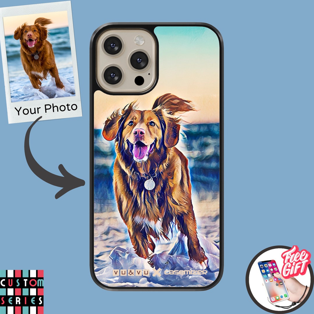 VU&VU™ Custom Dog Pet Photo Hand Drawn Gift Memorial Portrait Case ...