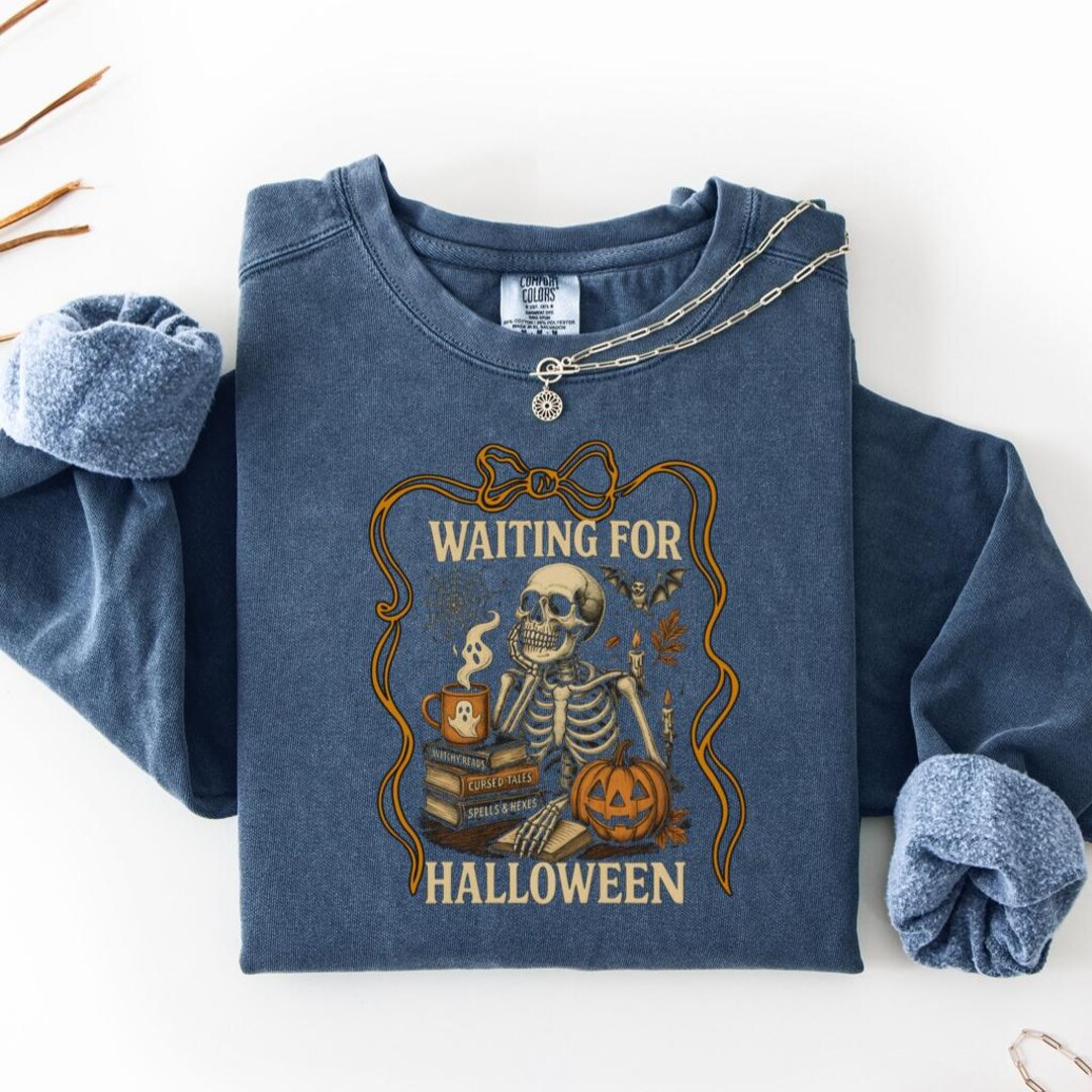 Spooky Halloween Skeleton Sweatshirt: Pumpkin Ghost Fall Jumper - Etsy