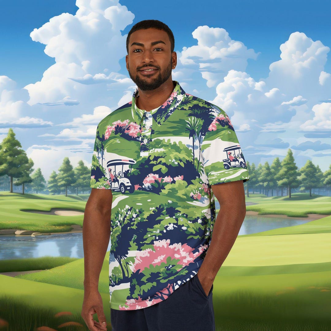 Scenic Golf Course Polo Shirt: Men's Sportswear - Etsy