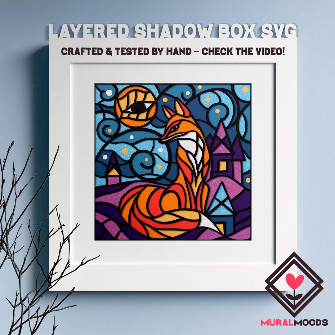 Magical Fox Layered Papercut Template, Original Fairy-tale Shadow Box ...