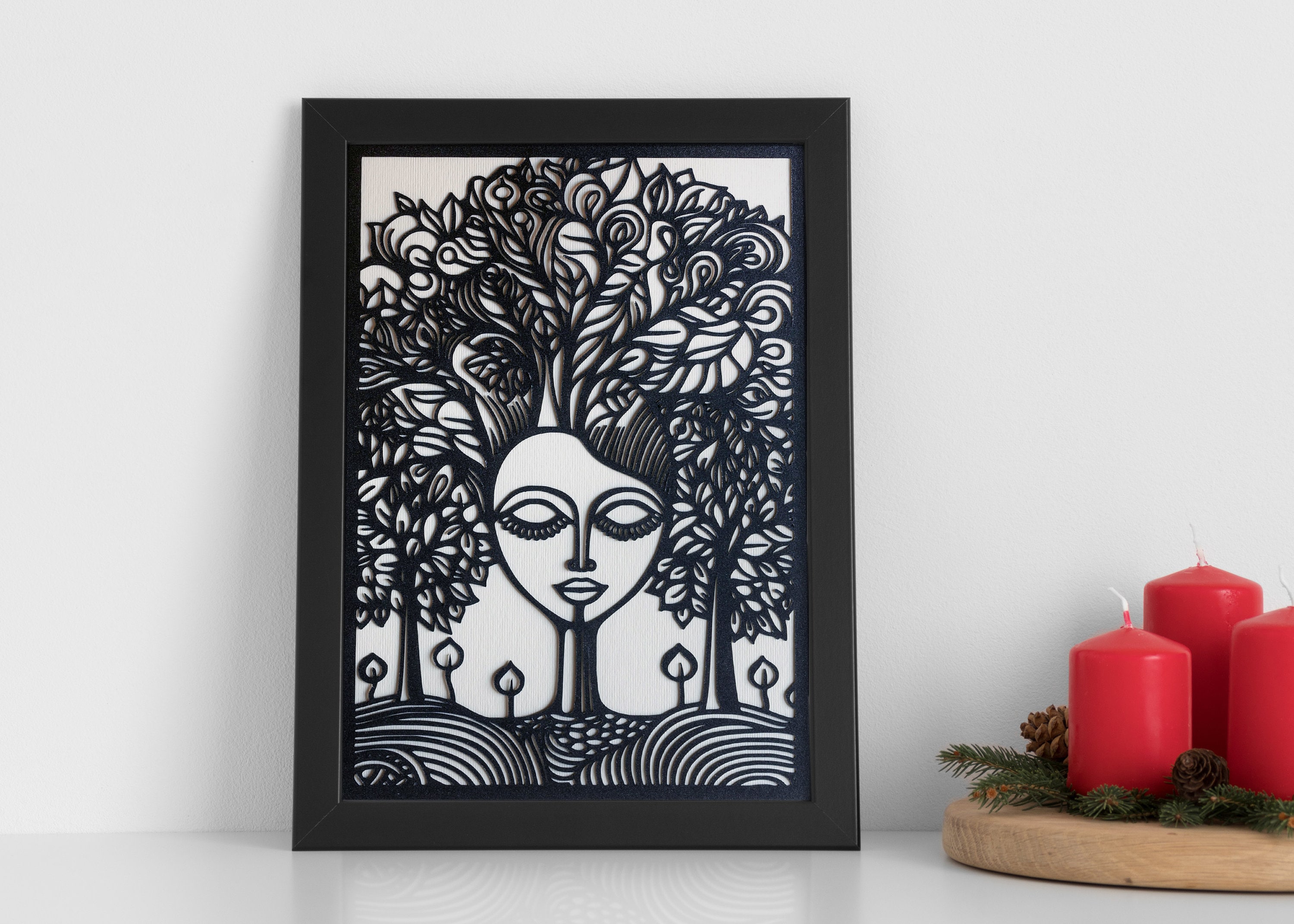 Mind Tree - Original Tree Women Papercut SVG Template | Laser Cricut ...