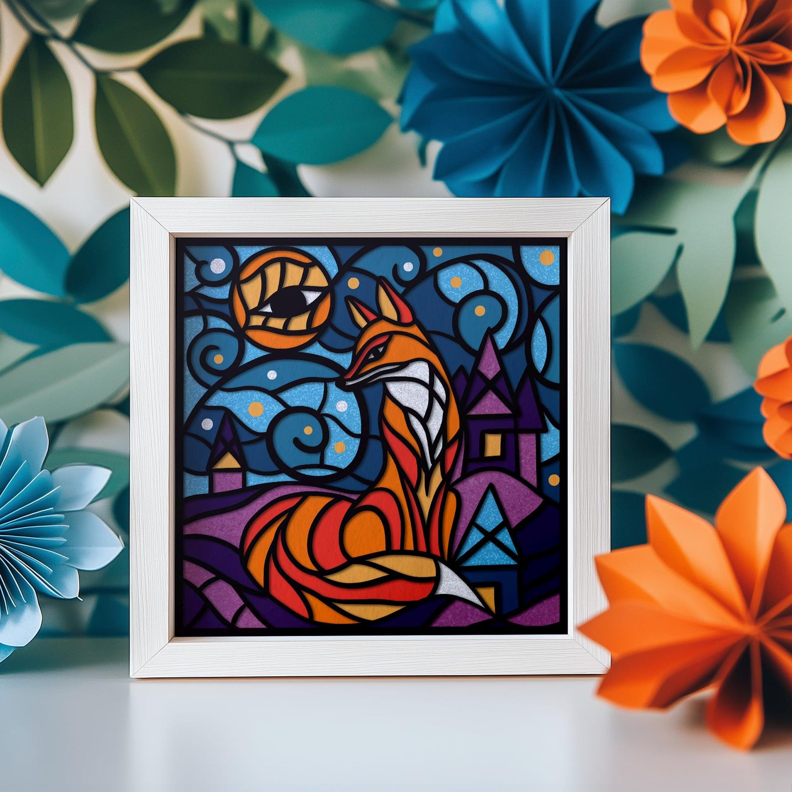 Magical Fox Layered Papercut Template, Original Fairy-tale Shadow Box ...