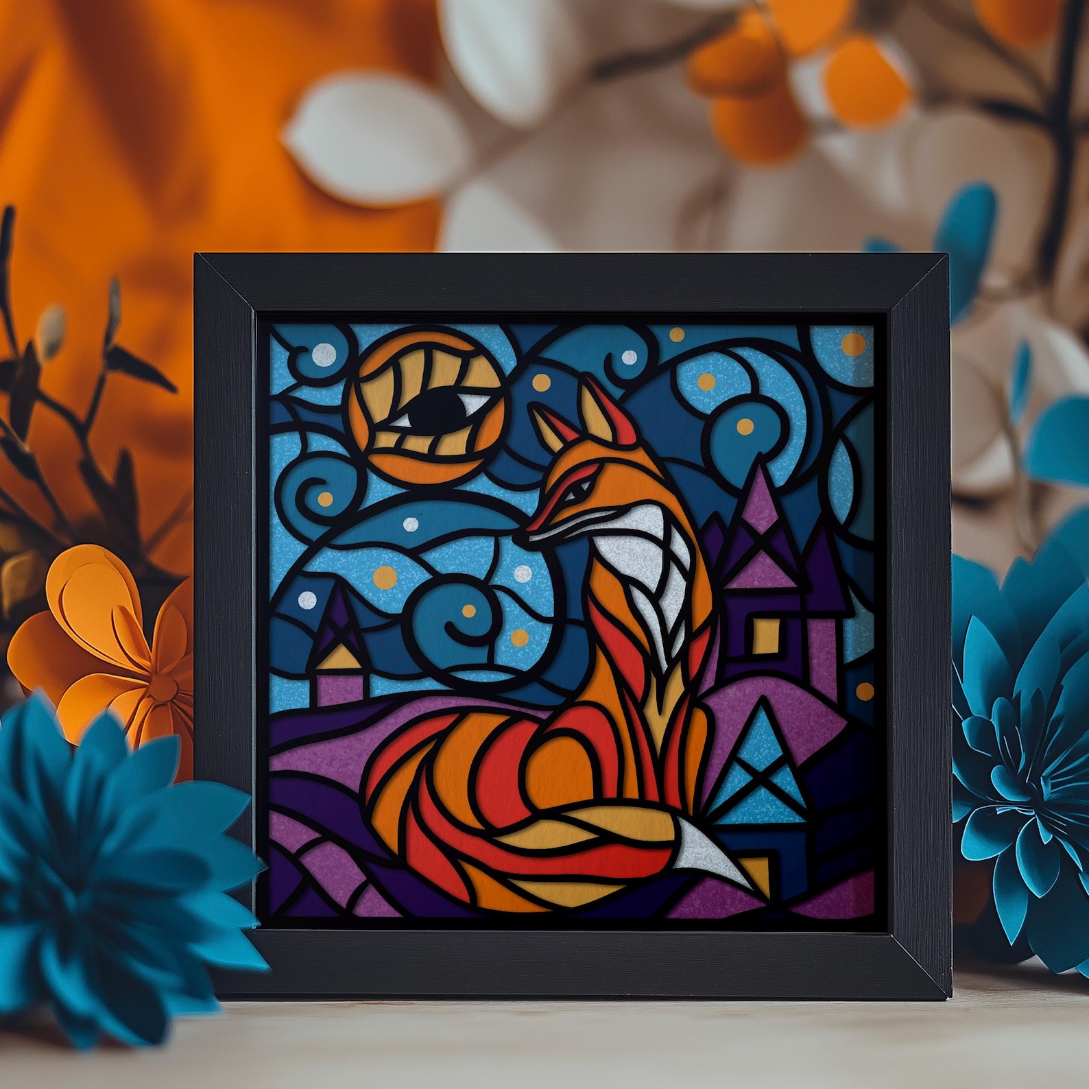 Magical Fox Layered Papercut Template, Original Fairy-tale Shadow Box ...