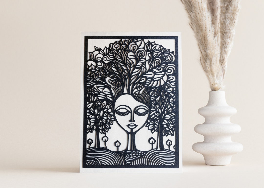 Mind Tree - Original Tree Women Papercut SVG Template | Laser Cricut ...