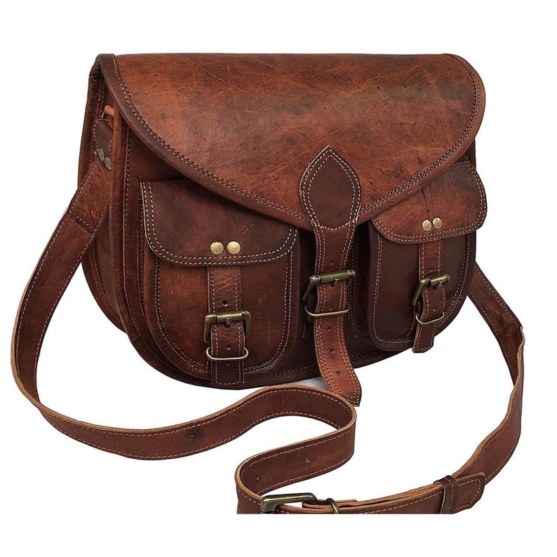 Full Grain Genuine Leather Sling Bag Handmade Womens Crossbody Sling ...