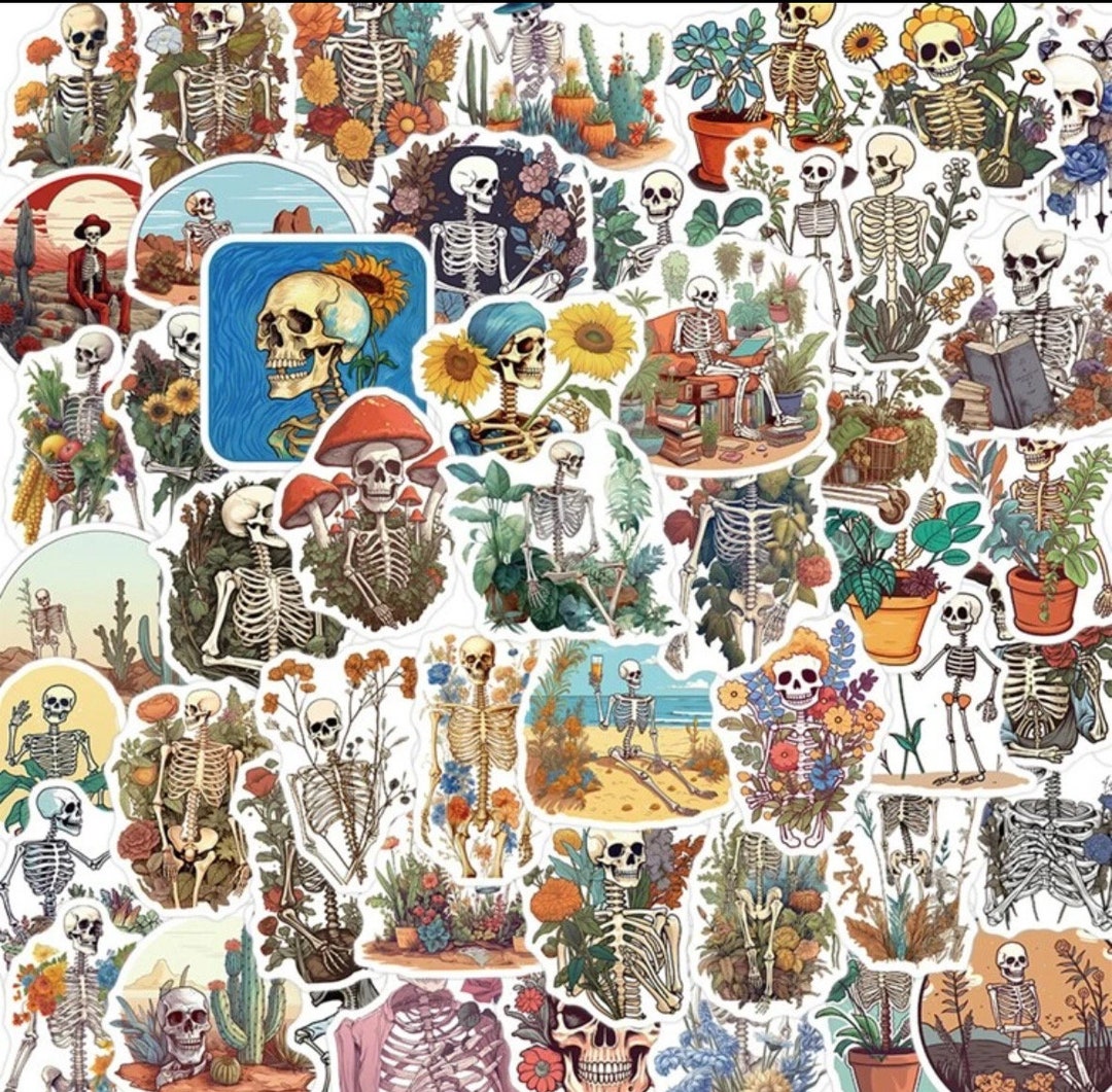 Spooky Skull Stickers, Vinyl Waterproof Stickers for Laptop,skateboard ...