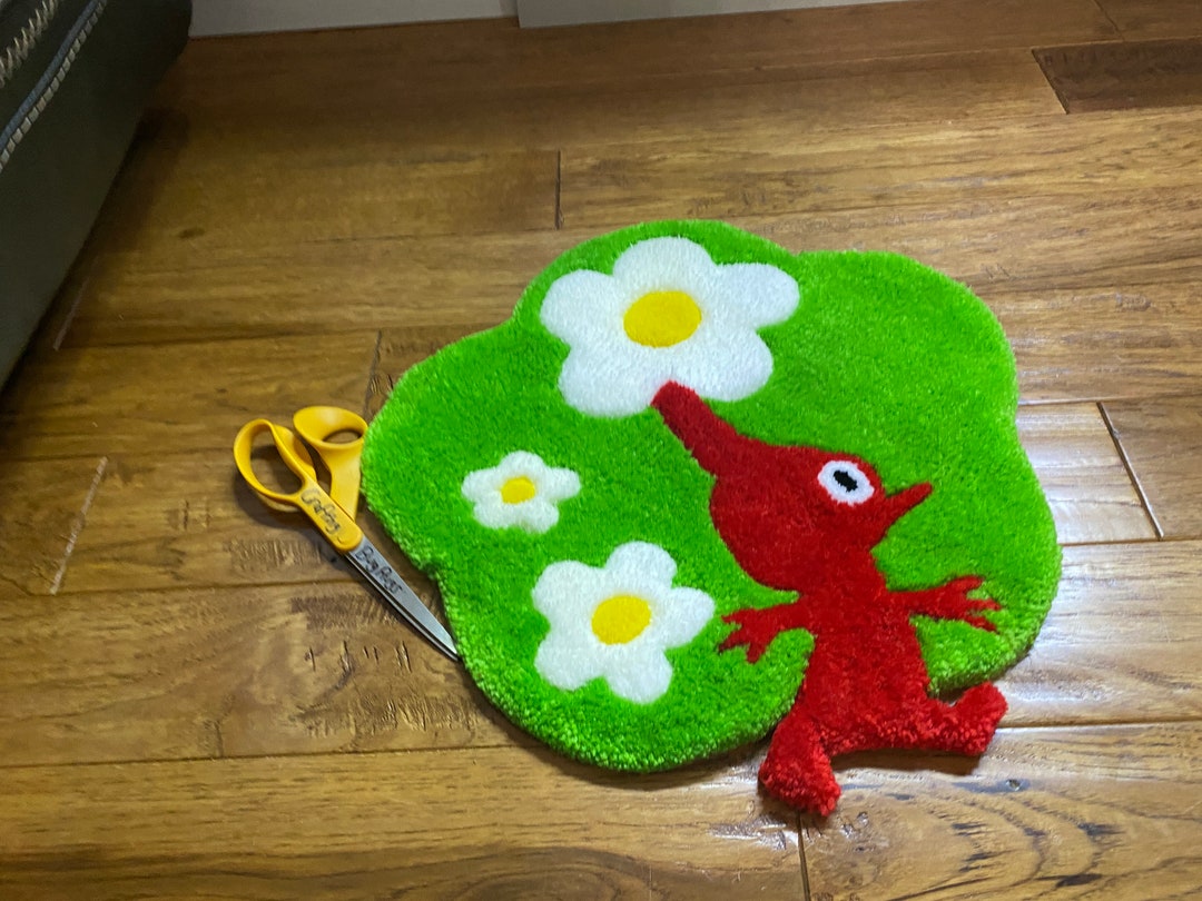 Hey Pikmin Tufted Rug Nintendo Flower Wall Art Pikmin Flower Plush ...