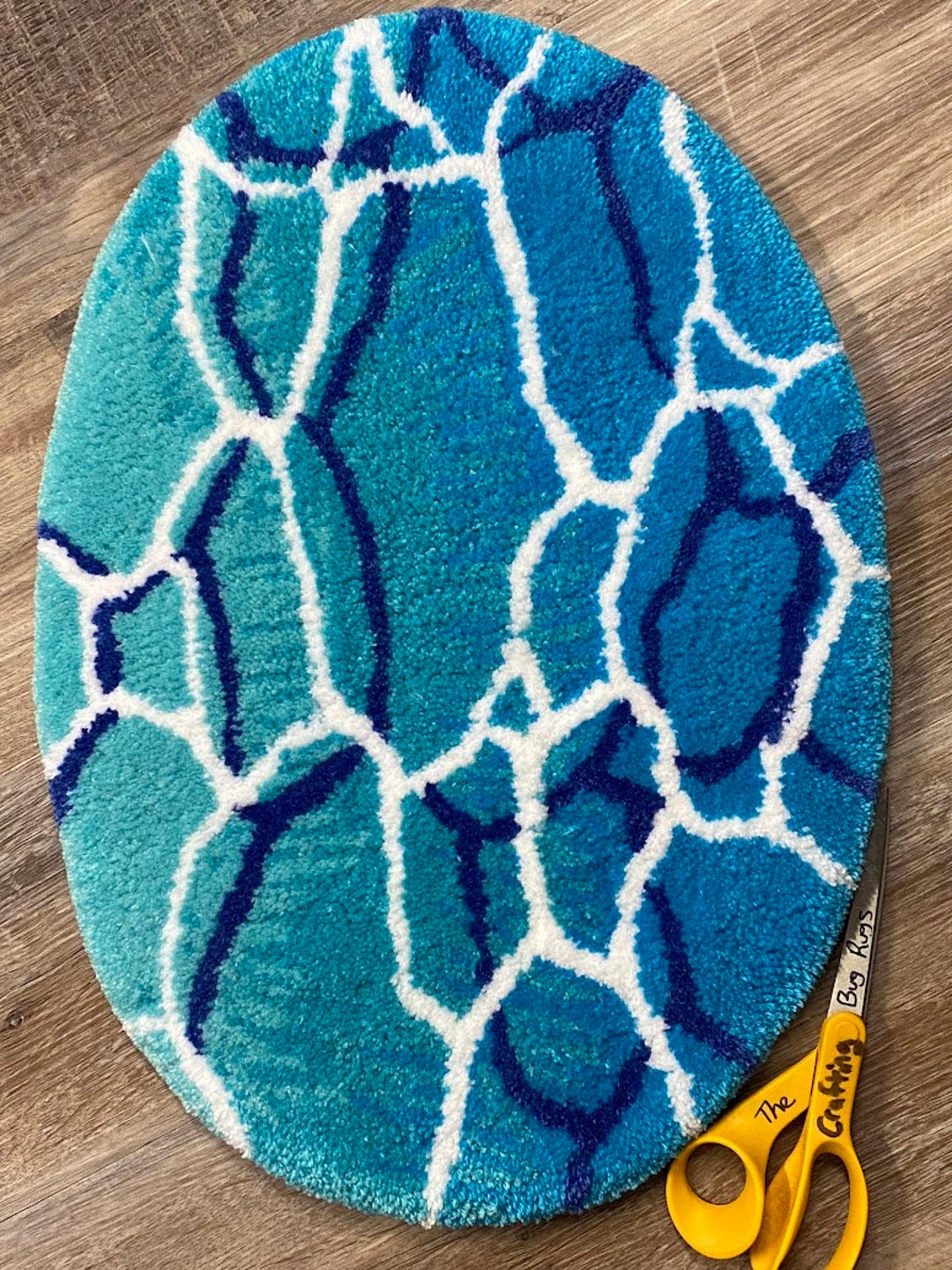 Water Waves Ombre Tufted Rug Anime Water Beach Decor Rug - Etsy