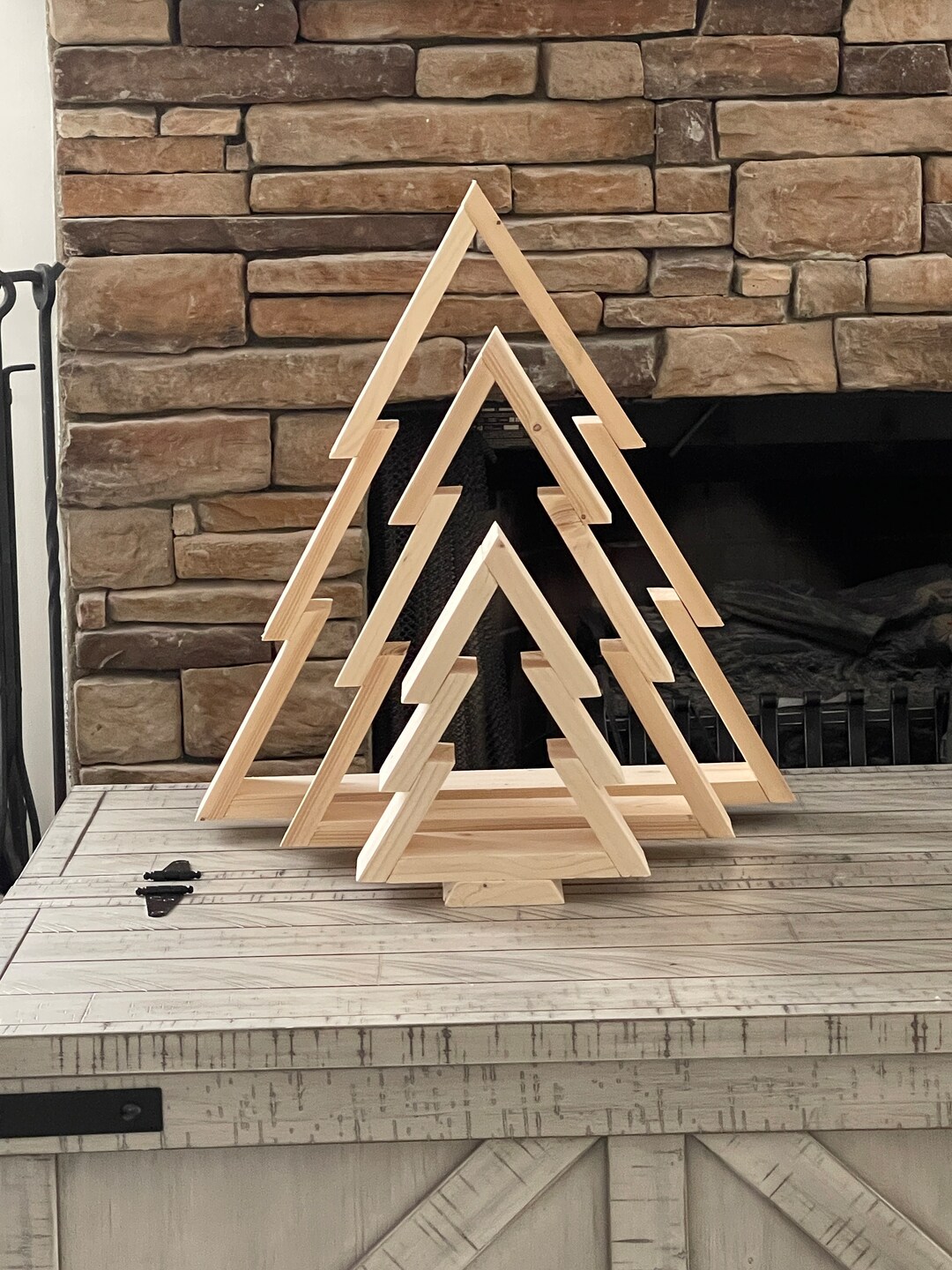 Handcrafted Wooden Christmas Tree Decorations Farmhouse Decor Wooden ...