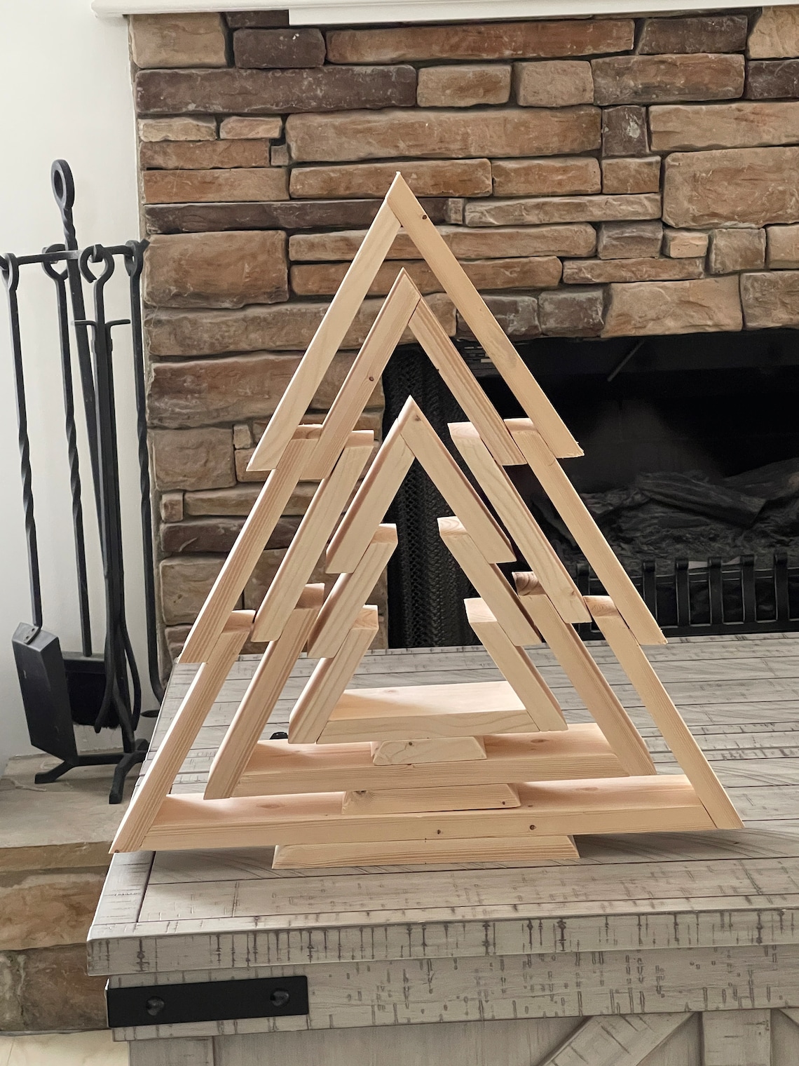 Handcrafted Wooden Christmas Tree Decorations Farmhouse Decor Wooden ...