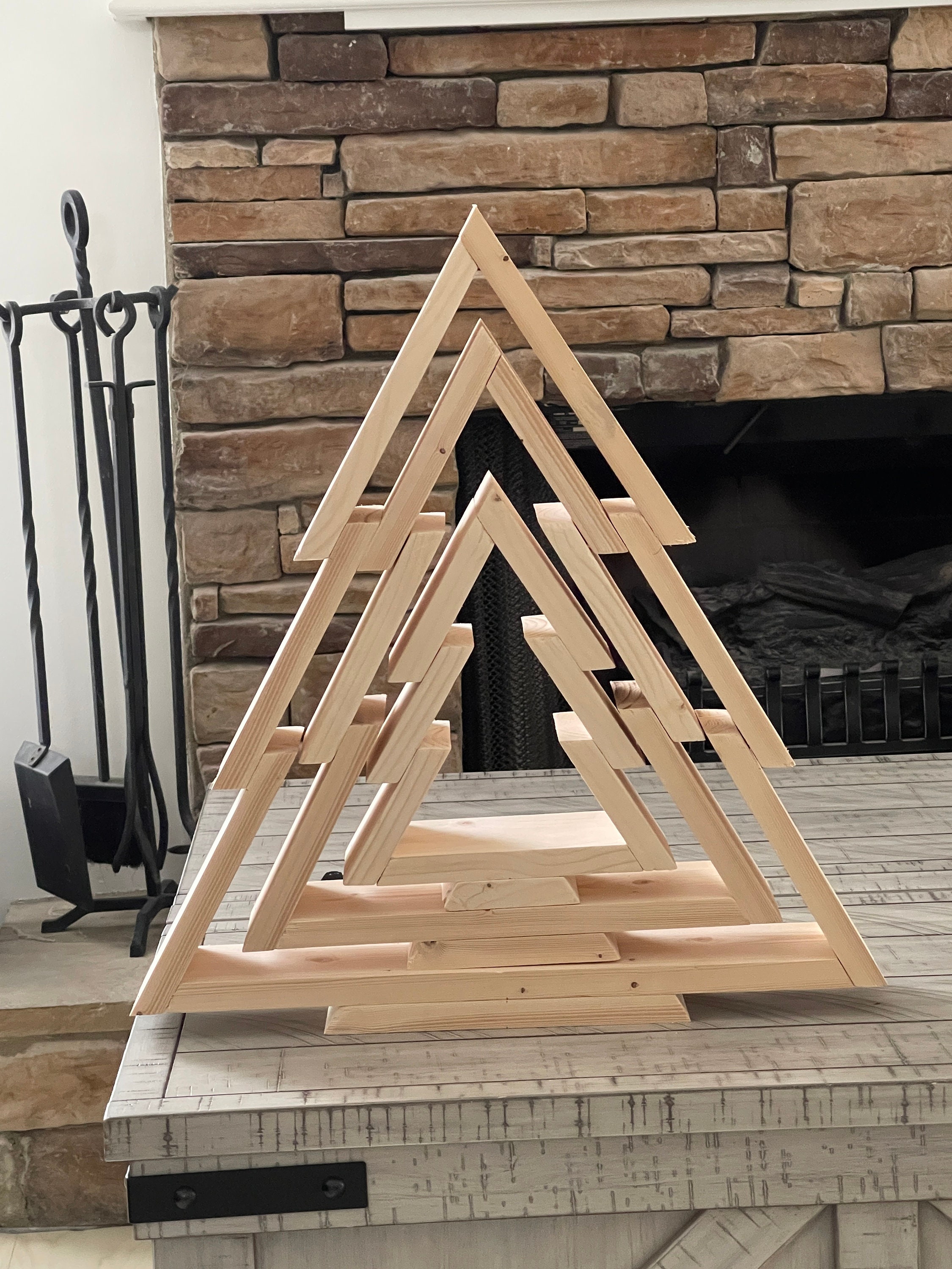 Handcrafted Wooden Christmas Tree Decorations Farmhouse Decor Wooden ...