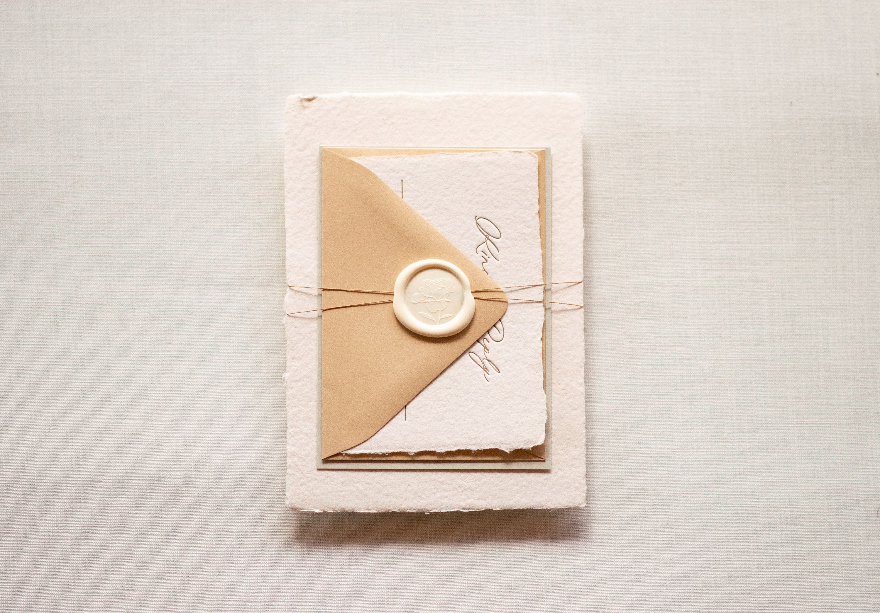 Letterpress Wedding Invitation, Elegant Handmade Paper Invitations ...