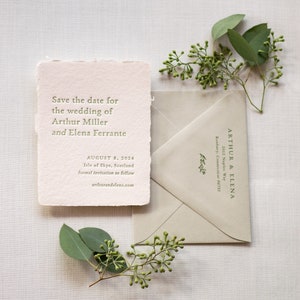 Letterpress Save the Dates + Envelopes | Semi-custom | Elegant ...