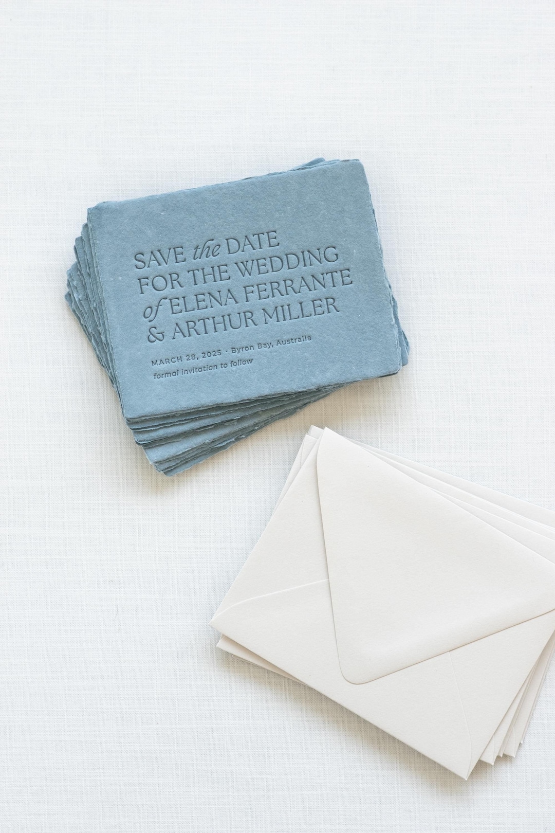 Letterpress Save the Dates and Envelopes, Semi-custom Wedding Card ...