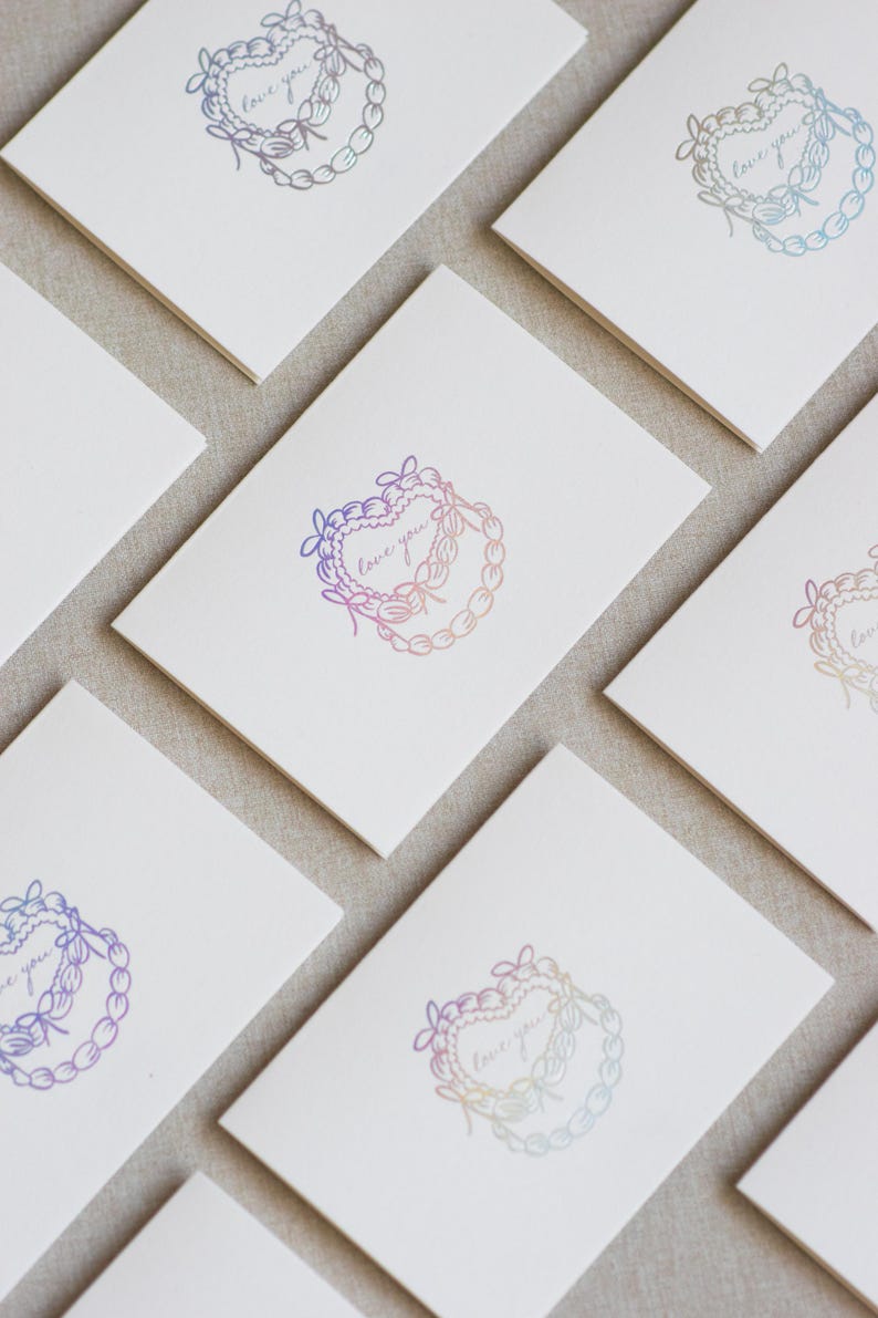 Set of 6 'I Love You' Letterpress Cards, Gold Foil, Handmade Notes - Etsy