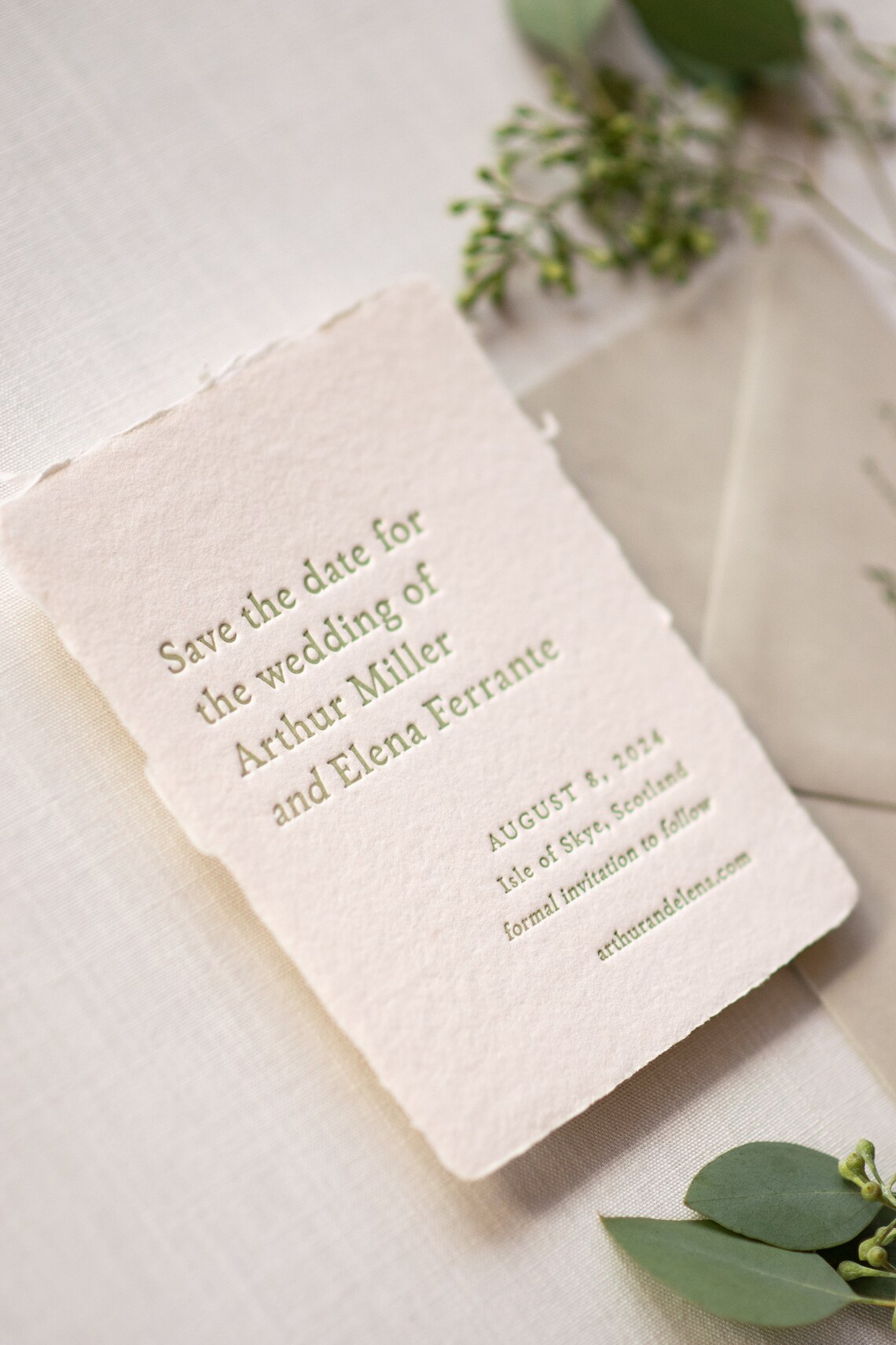 Letterpress Save the Dates Envelopes SAMPLE Semi-custom Elegant ...
