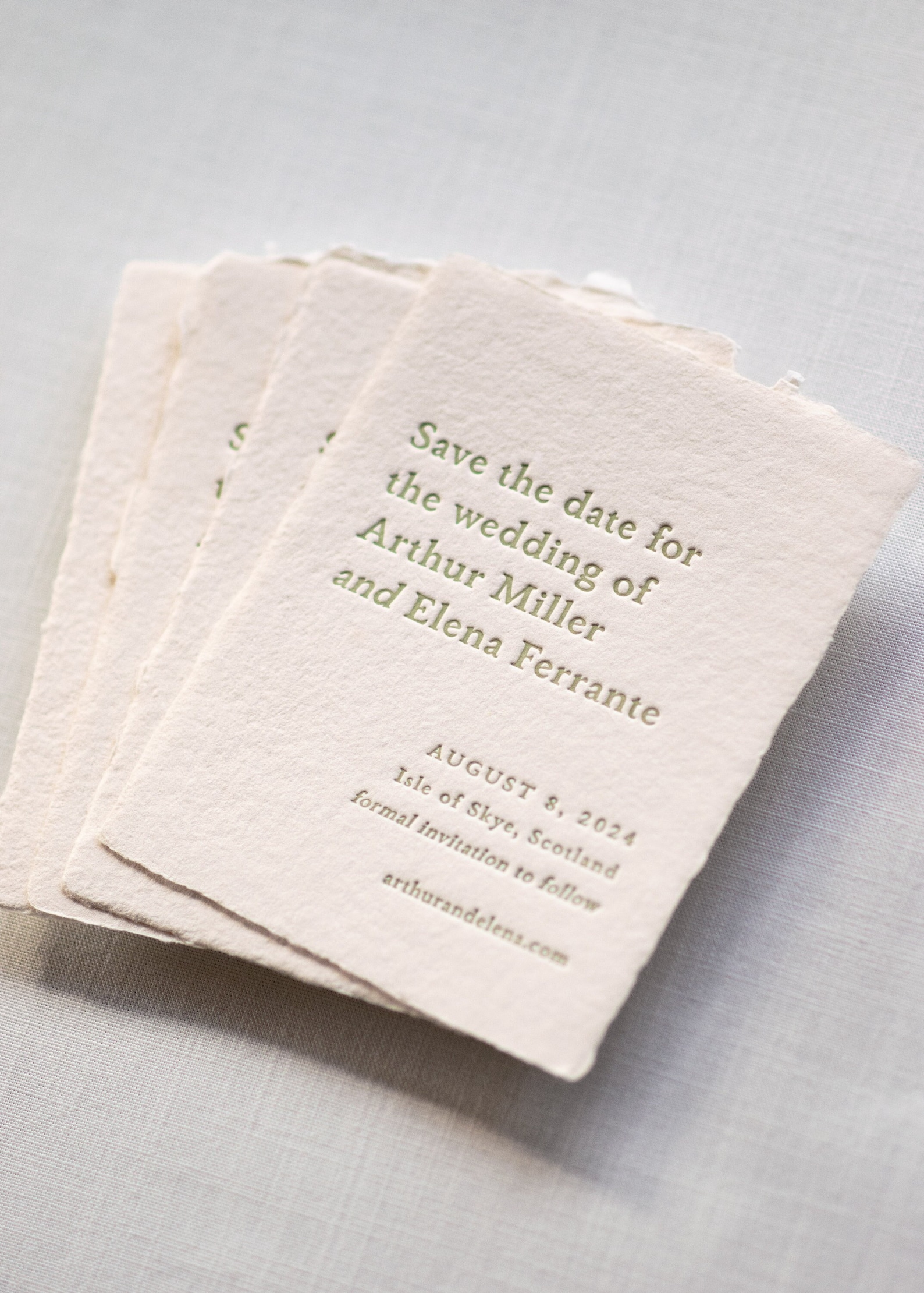Letterpress Save the Dates + Envelopes SAMPLE | Semi-custom | Elegant ...