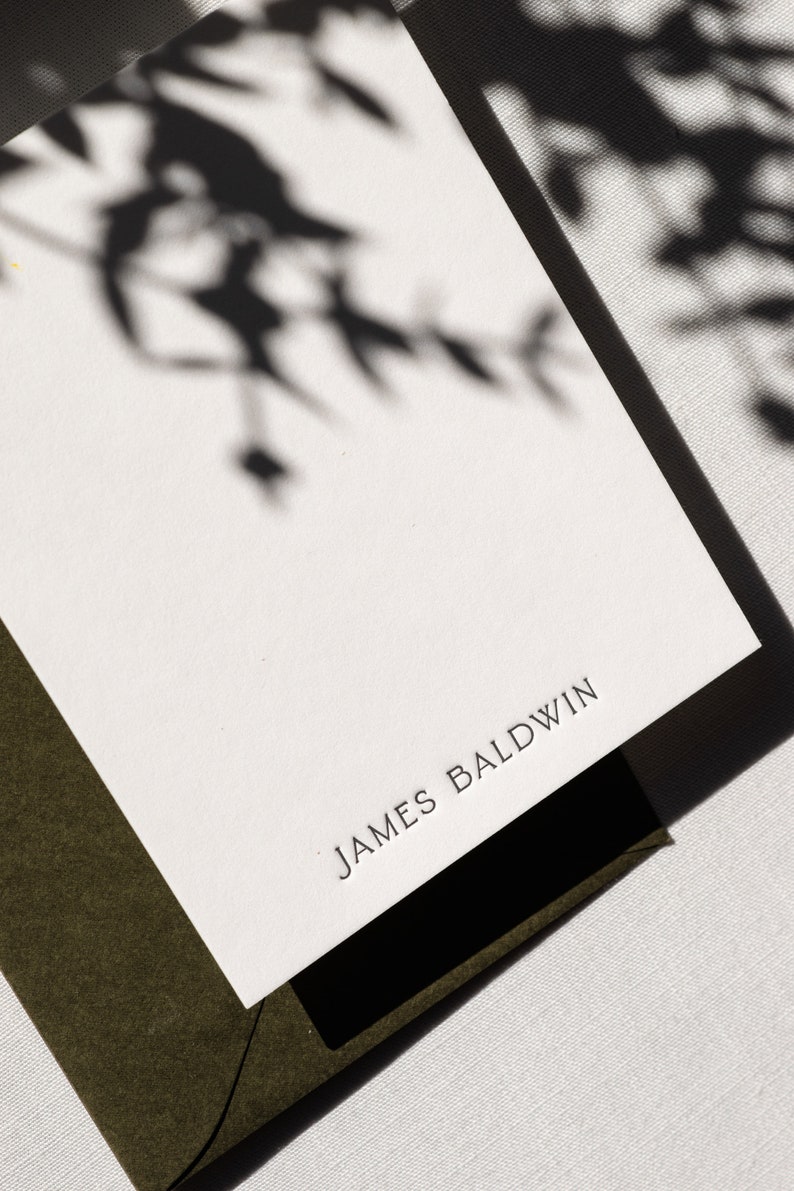 Personalized Letterpress Stationery Cards, Custom Notecards Set, Embossed Card - Etsy