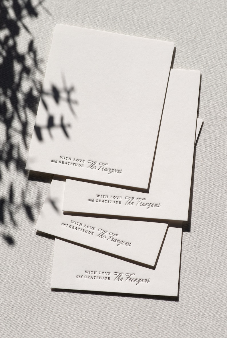 Personalized Letterpress Stationery Cards, Custom Notecards Set ...