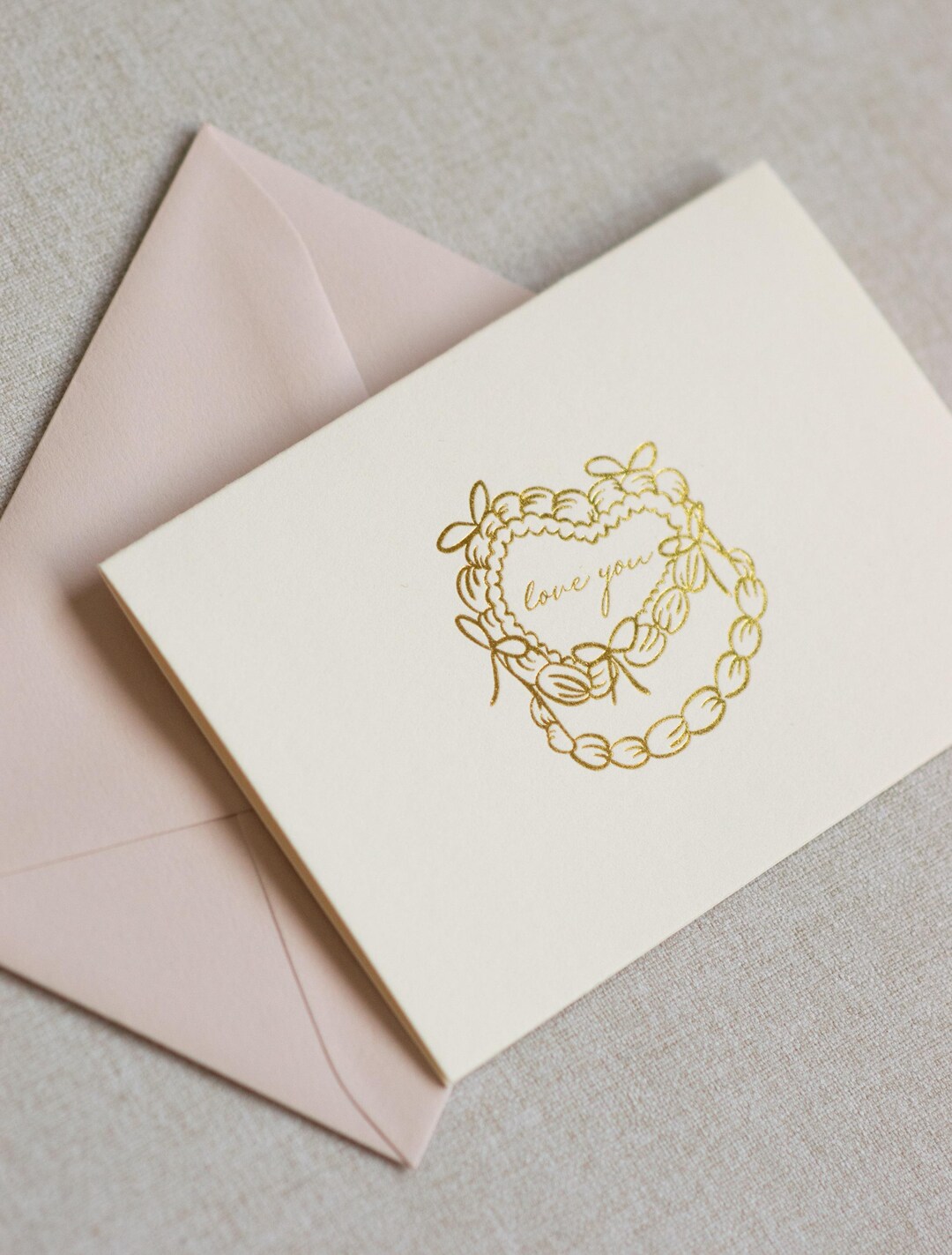 Set of 6 'I Love You' Letterpress Cards, Gold Foil, Handmade Notes - Etsy