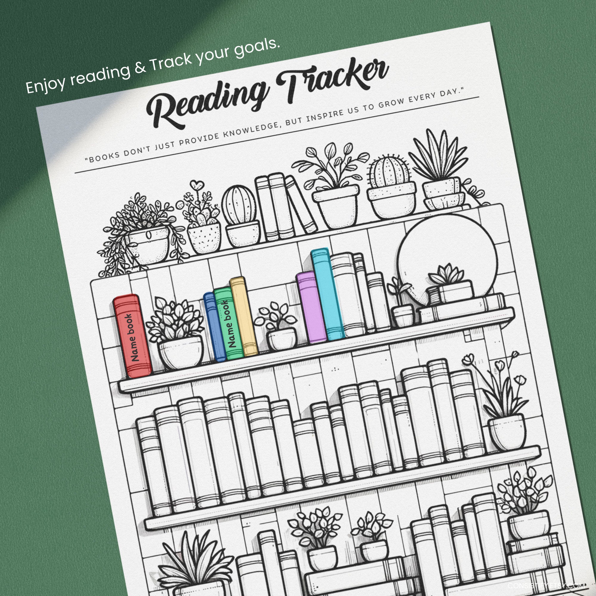Bookshelf Reading Tracker Printable, A5 Journal Page, Book I've Read ...