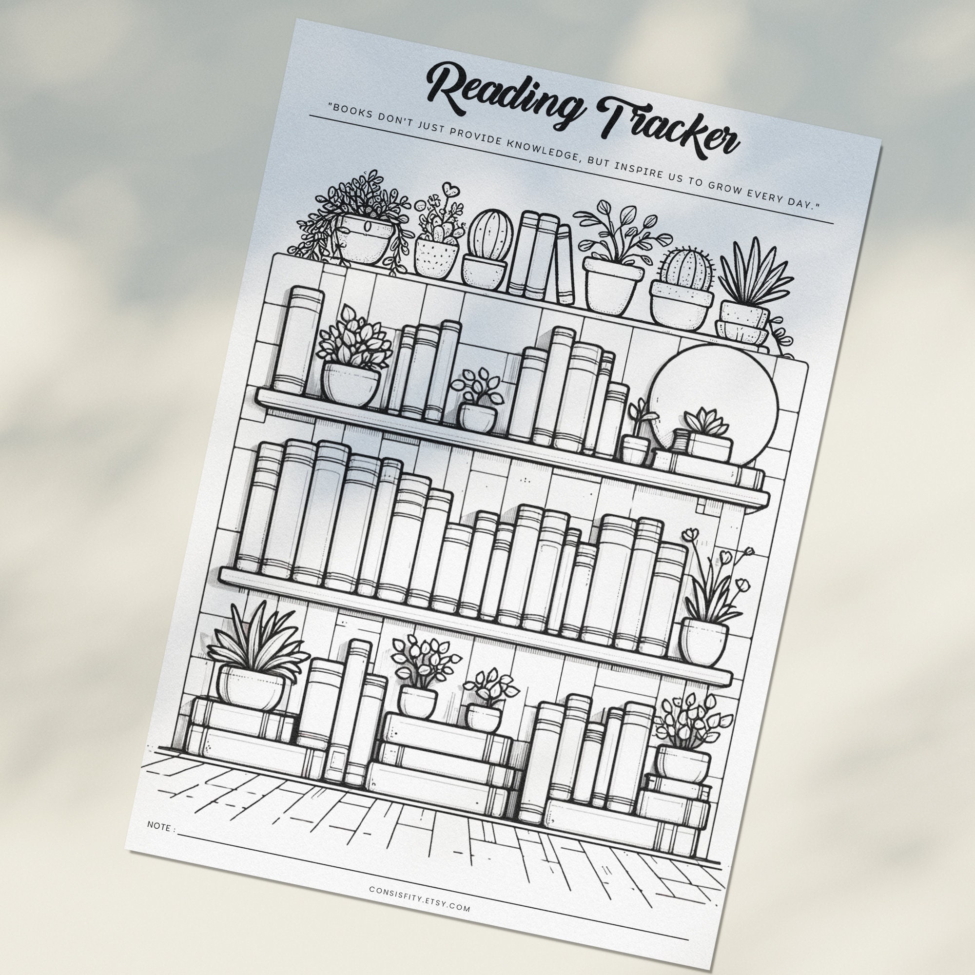 Bookshelf Reading Tracker Printable, A5 Journal Page, Book I've Read ...