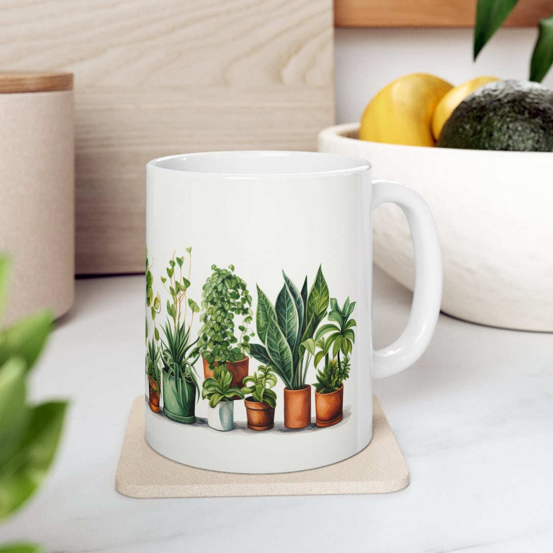 Plant Mug Plant Lovers Cute Plants Coffee Mug Tea Mug - Etsy