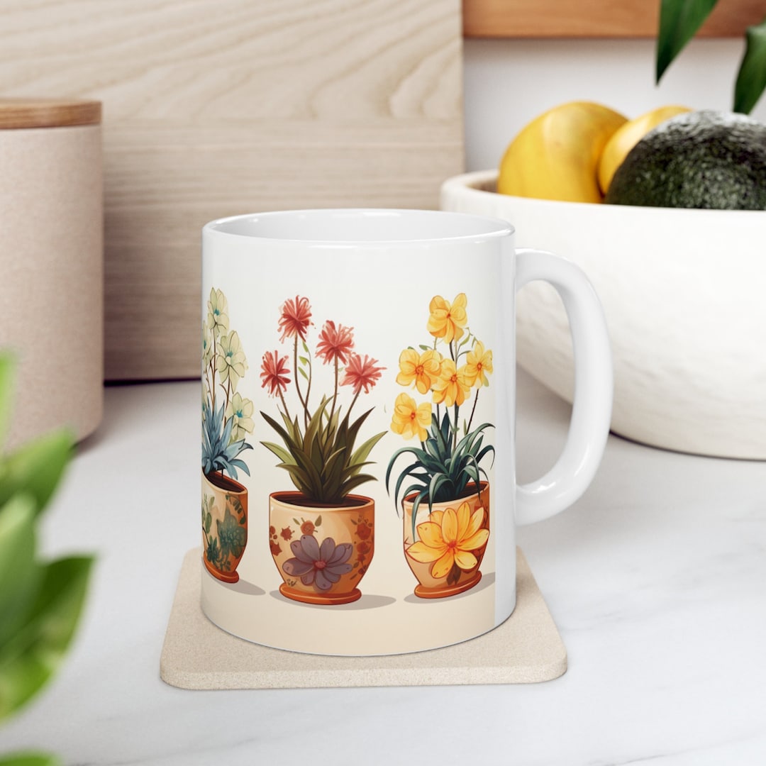 Plant Mug Plant Lovers Cute Plants Coffee Mug Tea Mug - Etsy