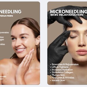 2X Dermapen Microneedling Poster for Skin Clinic Aesthetician, Beauty ...