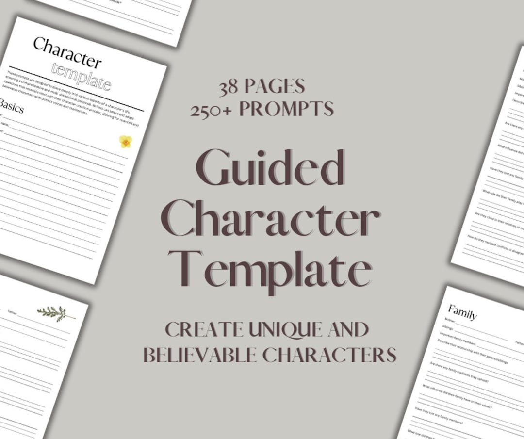 In-depth Character Template Character Sheet for Writers - Etsy