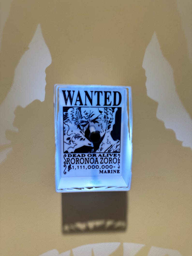 Roronoa Zoro Shadow Wall Lamp, One Piece "wanted" Series Silhouette ...