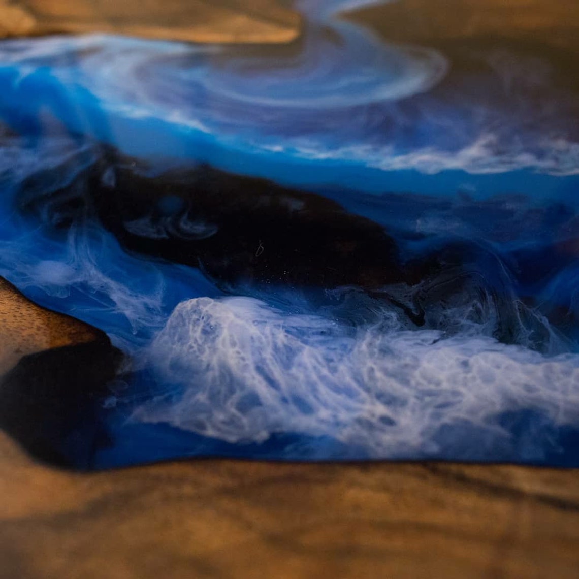 Elegant Walnut Waves Work Table, Stylish Home Office, Modern ...