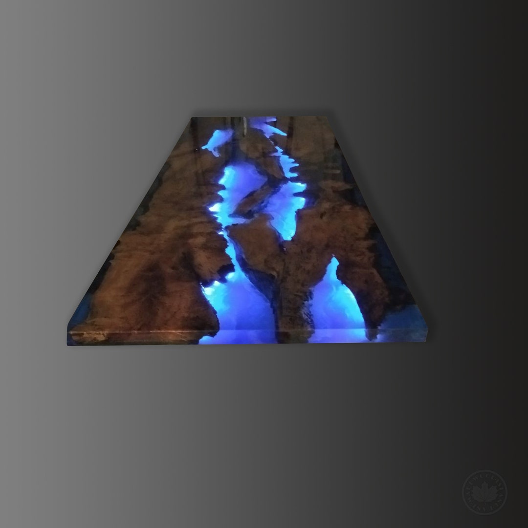 Fluorescent Burl Poplar Table, Glowing in Night Special Table, Custom ...