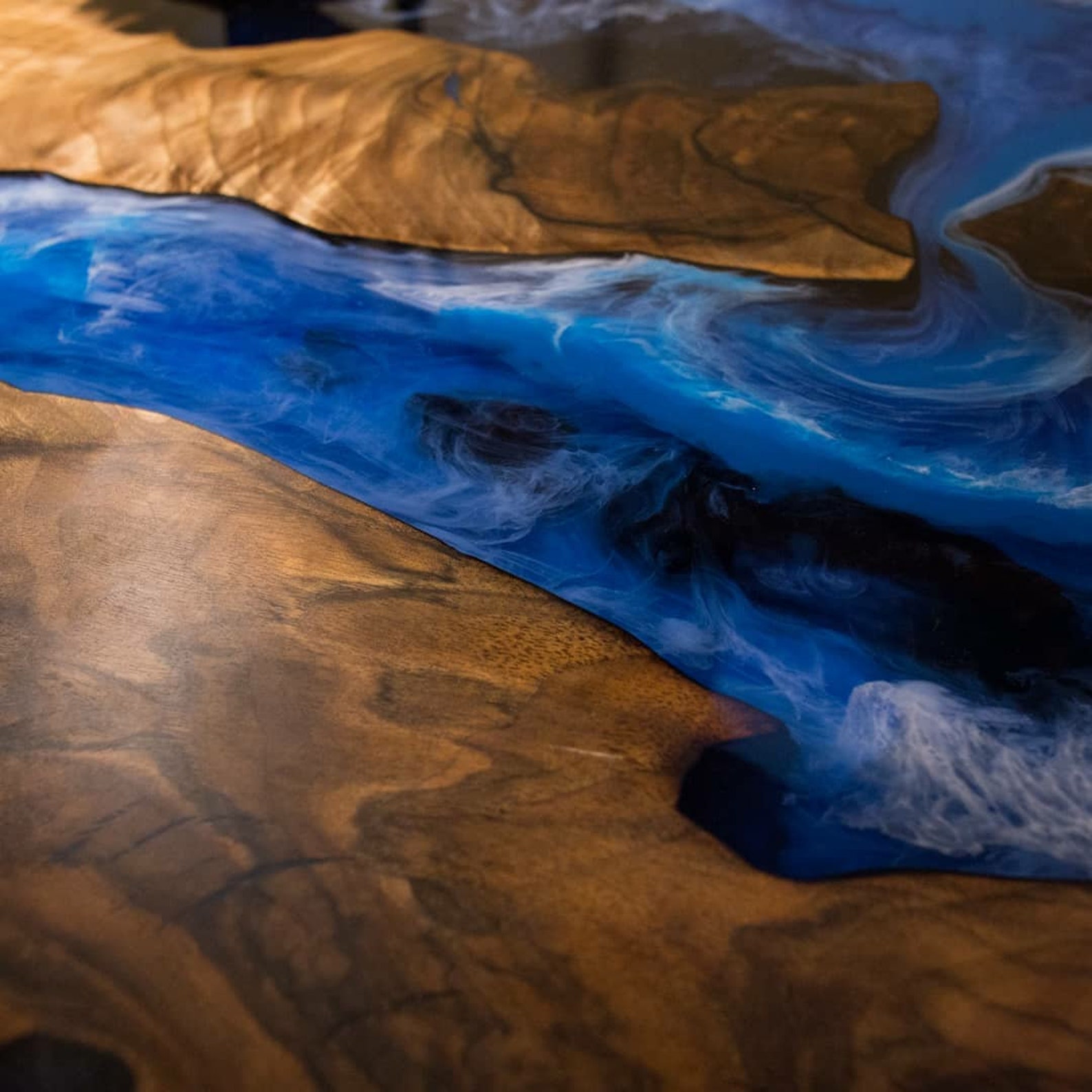 Elegant Walnut Waves Work Table, Stylish Home Office, Modern ...