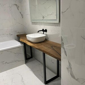 Handmade Walnut Bathroom Vanity Live Edge Chestnut Wood, Artisan Sink ...