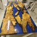 Fluorescent Burl Poplar Dining Table, Glowing Ocean Wave Table ...