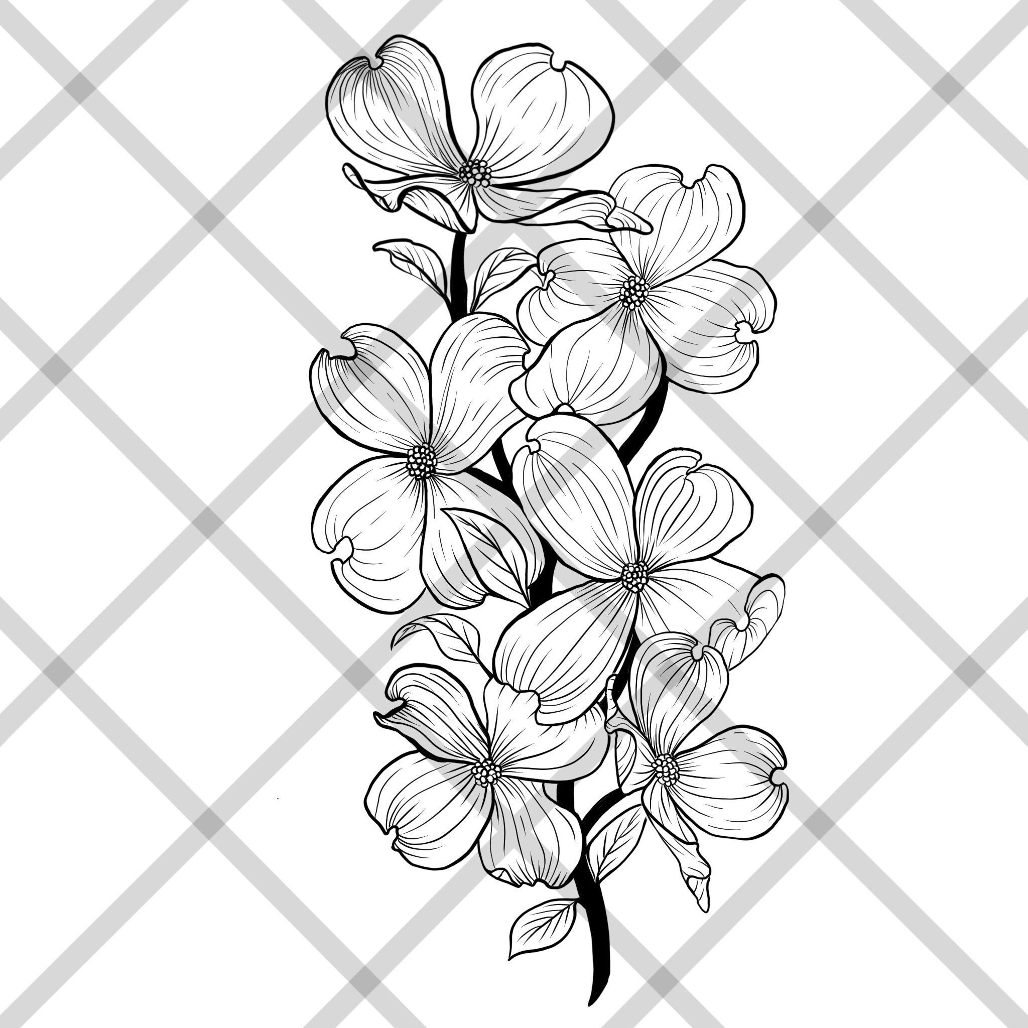 Dogwood Flower Bouquet Svg, Png, Pdf, Jpeg, Zip - Etsy
