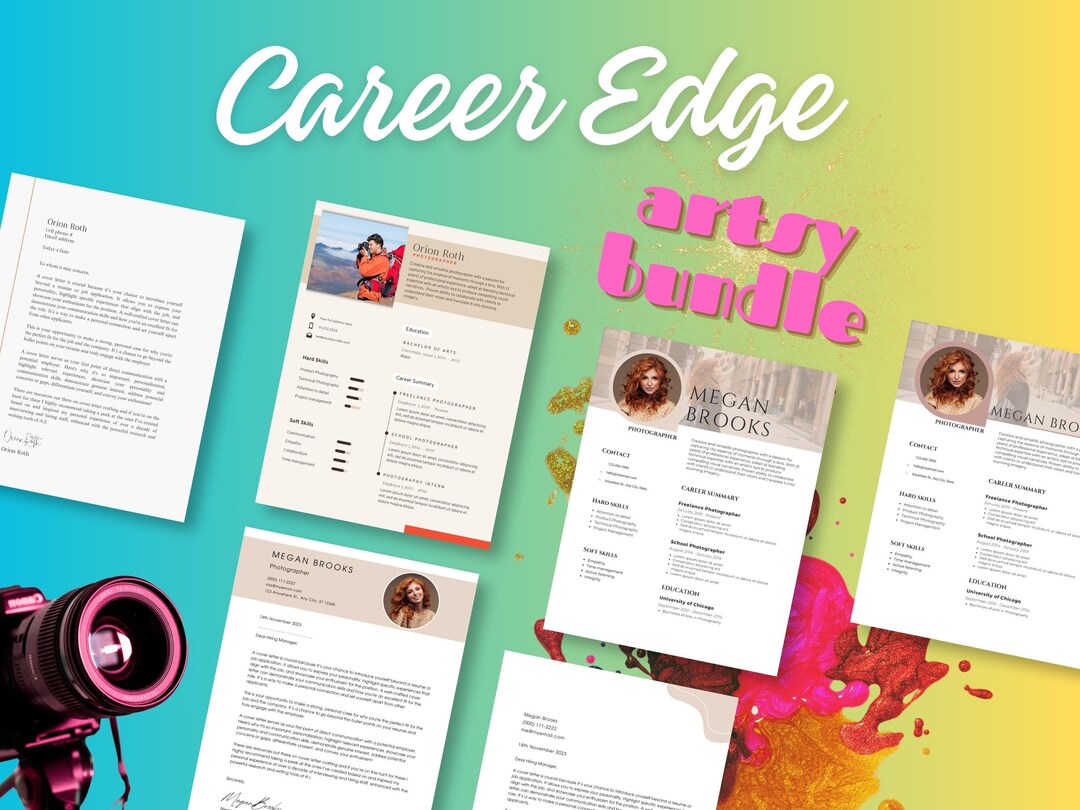 Artsy Resume & Cover Letter Bundle - Careeredge Bundle by ...