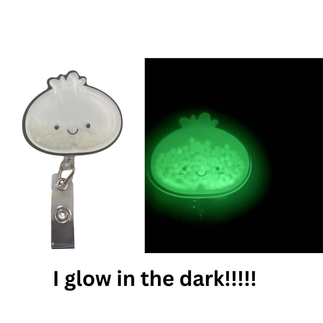 Glow In The Dark Dumpling Badge Shaker Kawaii Nurse Gift Teacher Badge