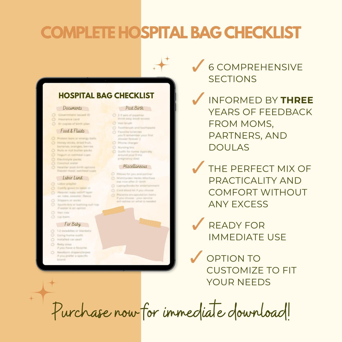 Hospital Bag Checklist | Labor and Delivery Checklist | Checklists for ...
