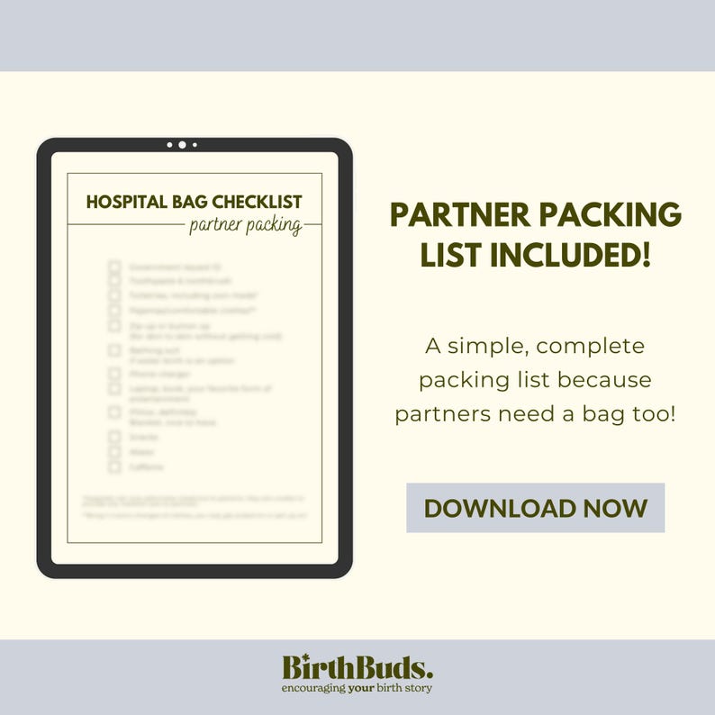 Hospital Bag Checklist | Labor and Delivery Checklist | Doula Resources ...