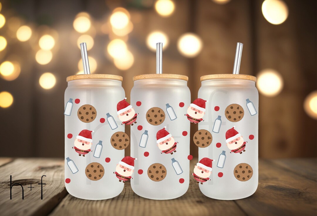 Santa Milk and Cookies Digital PNG for 16 Oz Glass Can - Etsy