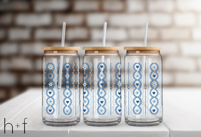 Blue Lace 16 Oz Cup Wrap - Digital PNG File With Blue Lace Design ...