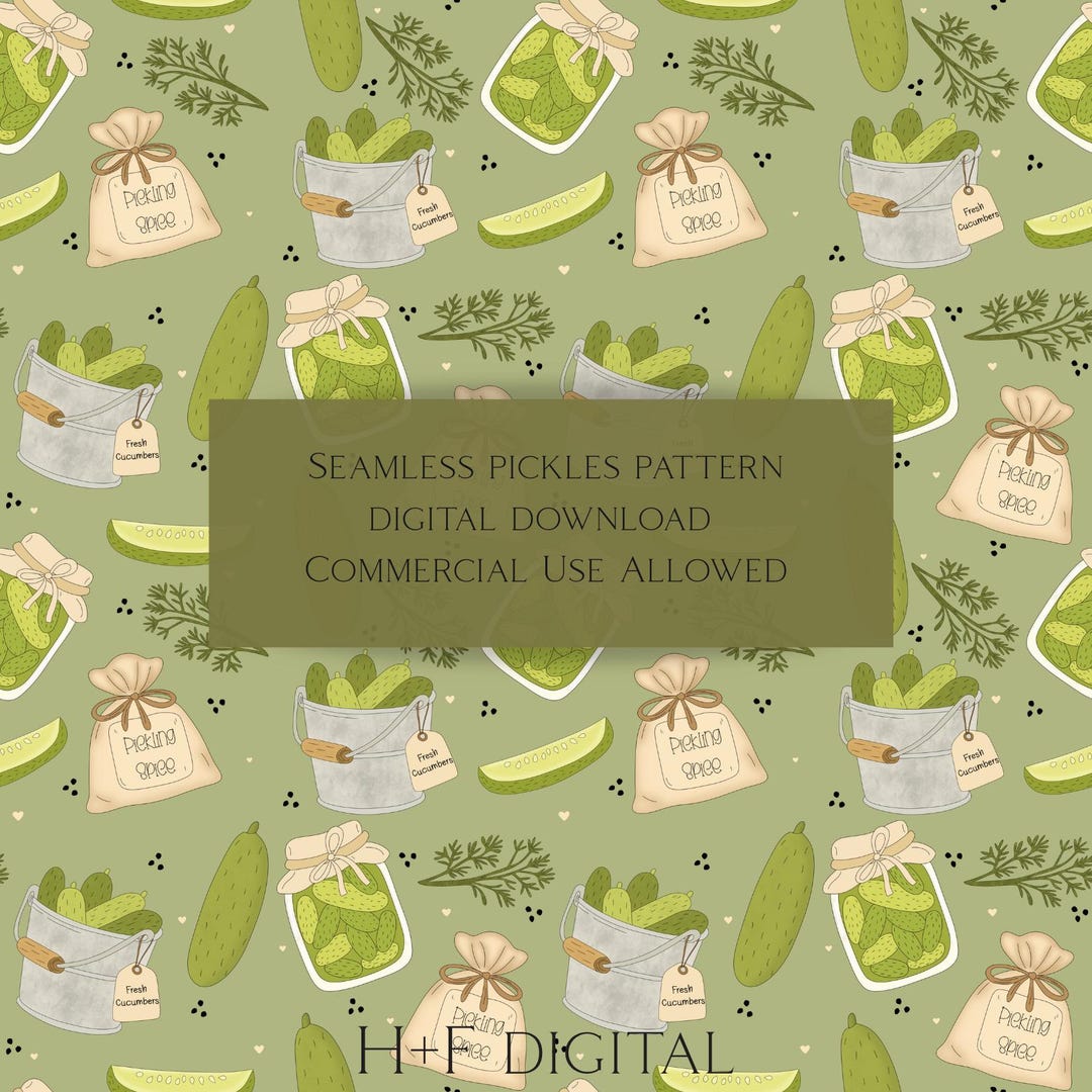 Pickles Seamless Pattern | Spring Garden PNG (digital Download) - Etsy