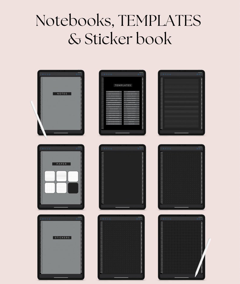 Digital Dark Mode Budget Planner, Finance Planner, Undated Digital ...