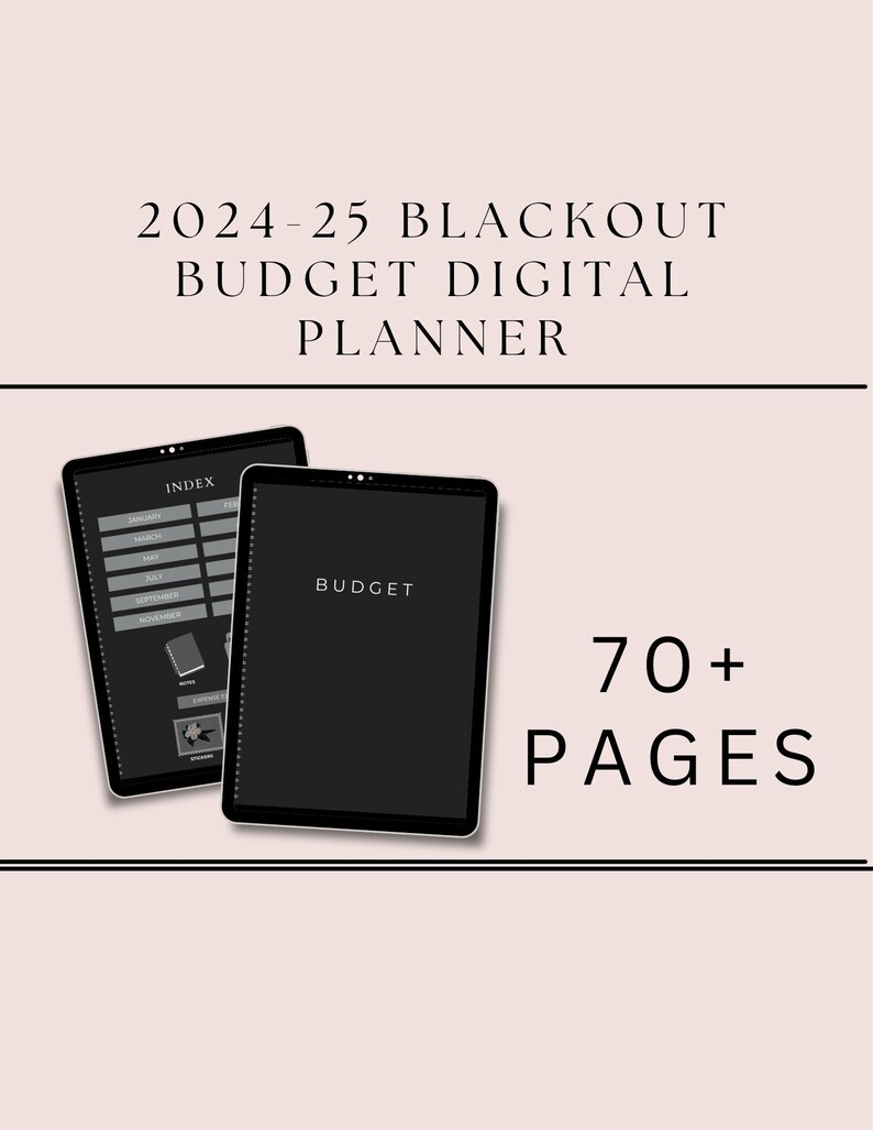Digital Dark Mode Budget Planner, Finance Planner, Undated Digital ...