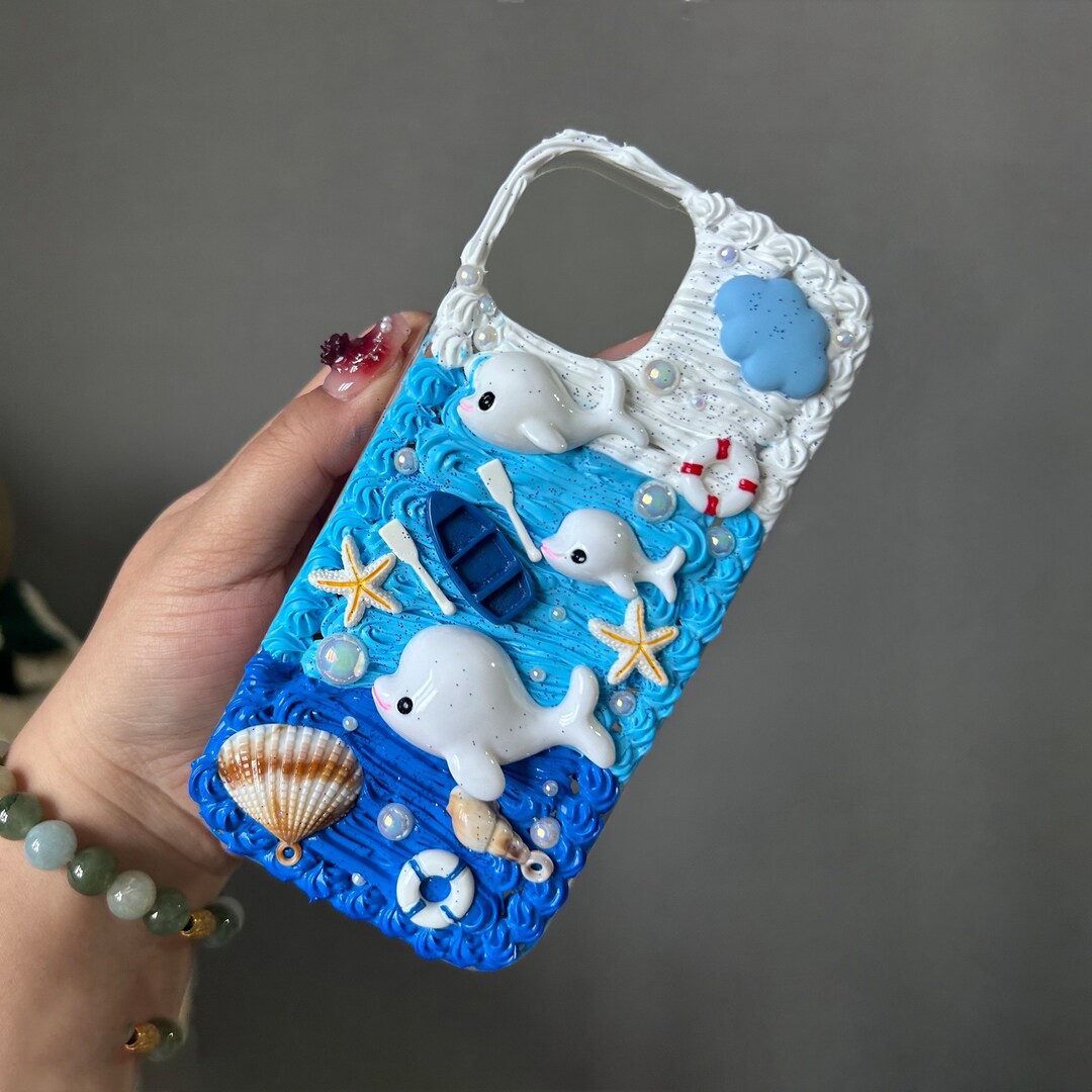 Ocean Symphony Series Handcrafted Cream Gel Resin iPhone Case Decode ...