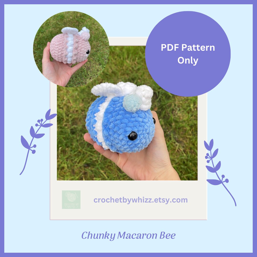 Crochet Chunky Macaron Bee Pattern | PDF Download | Amigurumi ...